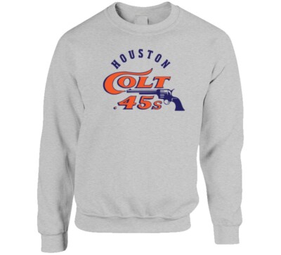 Houston Colt 45s Retro Baseball Grey Crewneck Sweatshirt T Shirt | eBay