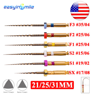 6PCs Dental Endo Rotary Files Endodontic Niti Files X-Pro Gold Taper 21 ...