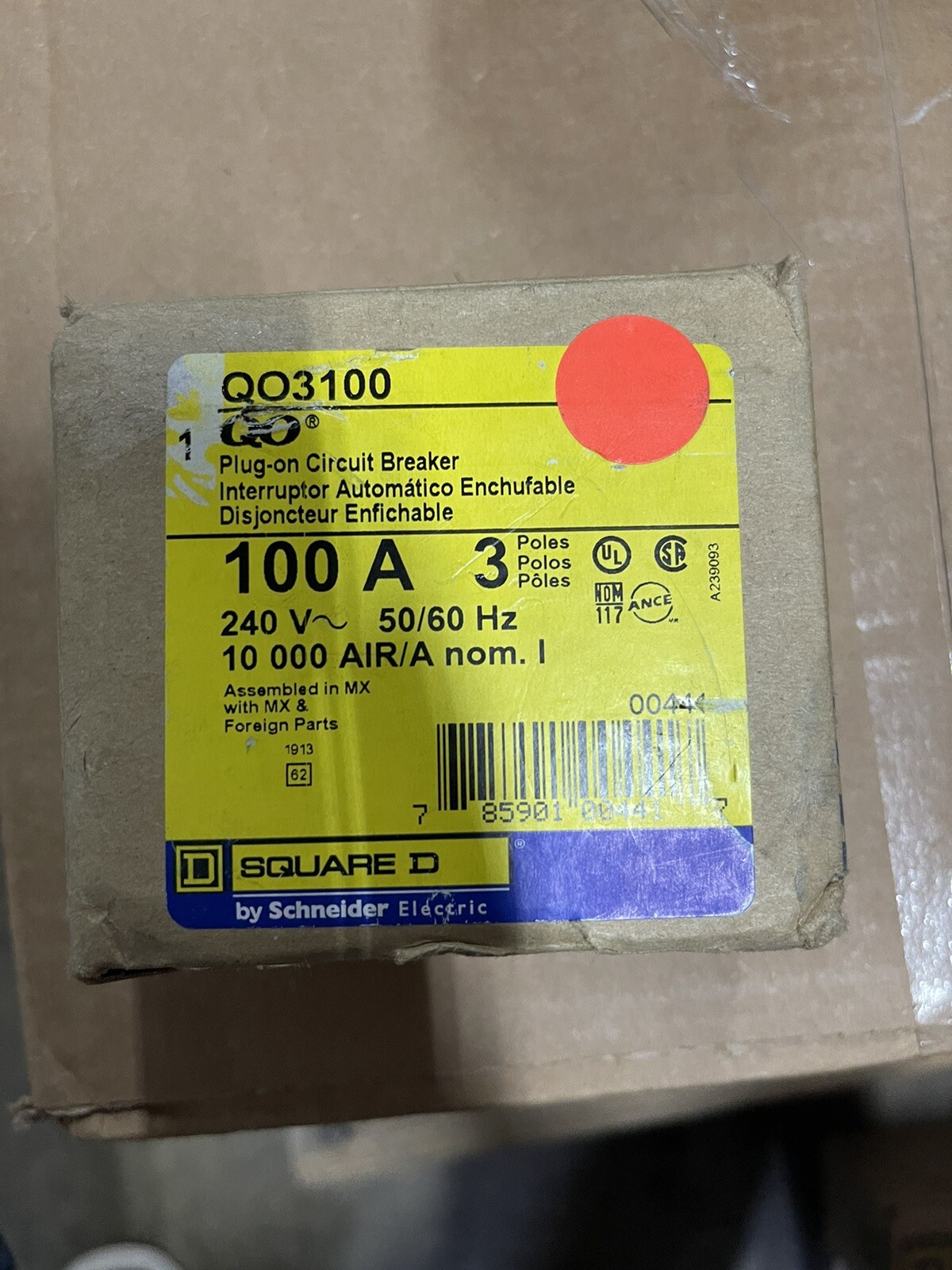 Square D QO3100 100 A Miniature Circuit Breaker for sale online | eBay