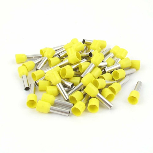 50 Pcs Wire Crimp Cord End Terminal Pre Insulated Ferrule Yellow E6012 ...