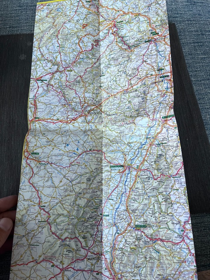 Vintage 1974 ROAD MAP of GERMANY Spielplan Fur Die Fubball ...