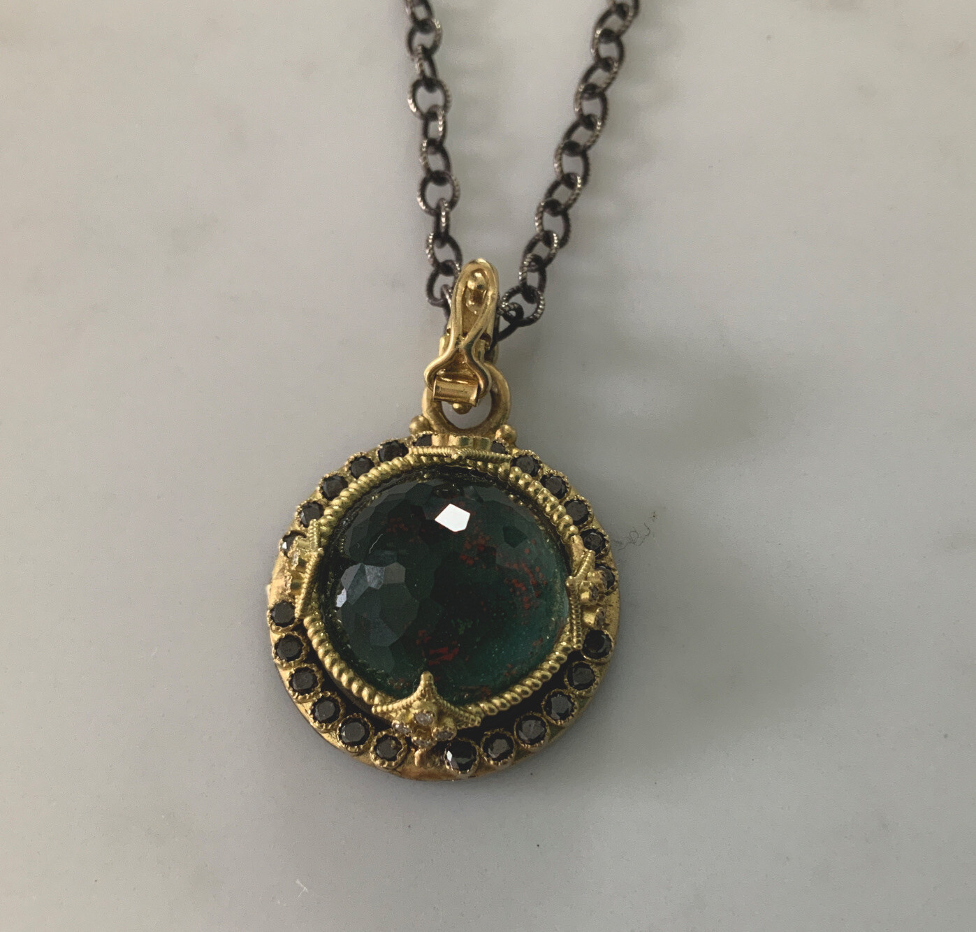 Emily Armenta 18k Yellow Gold & 925 Silver Pendant 18” Necklace With ...