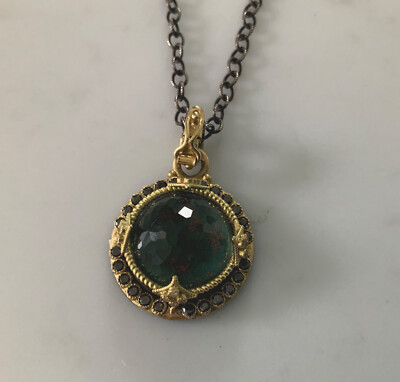 Emily Armenta 18k Yellow Gold & 925 Silver Pendant 18” Necklace With ...