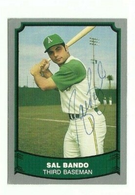 Sal Bando 1988 Pacific Legends authentic autographed card Oakland A's ...