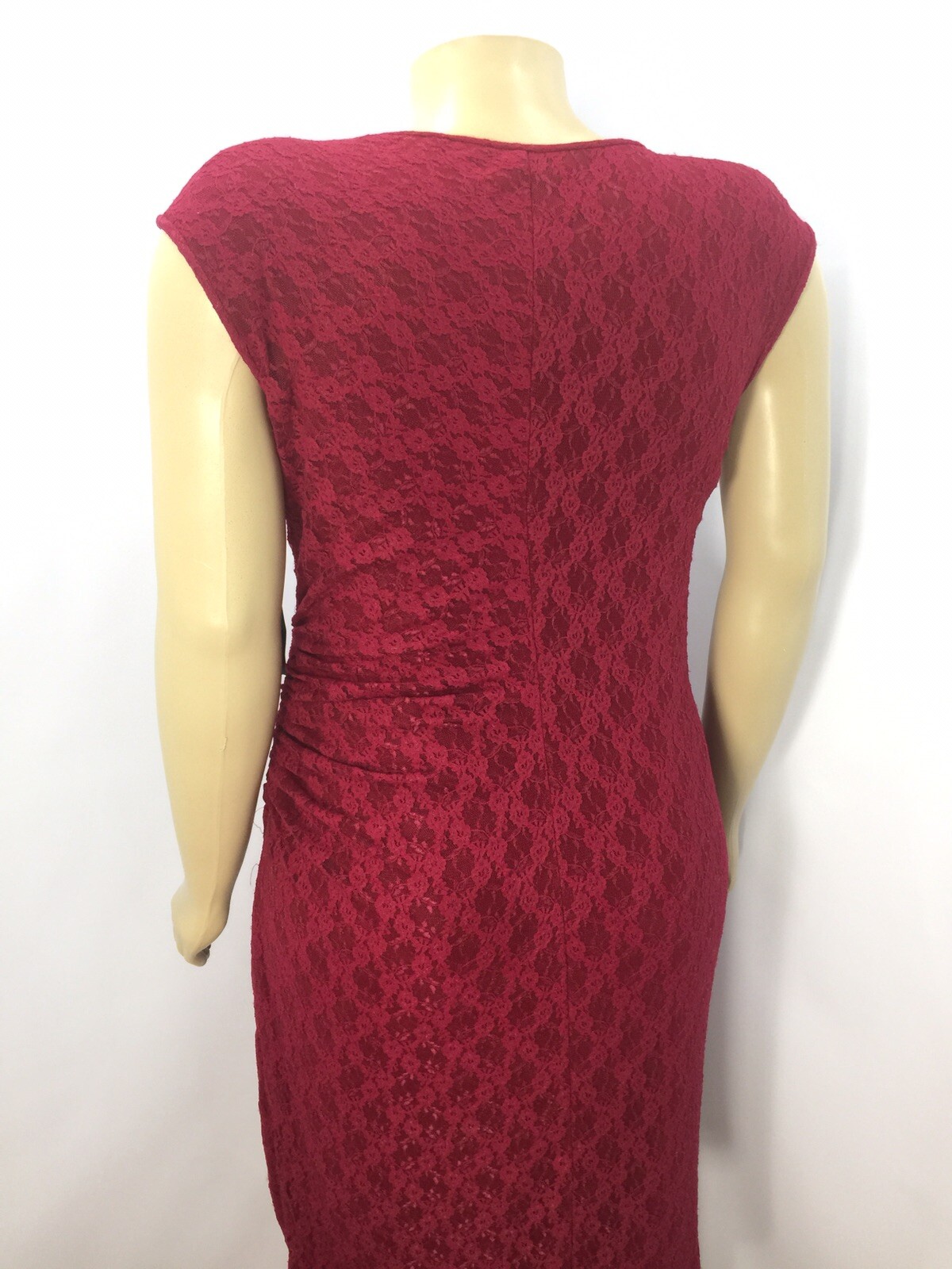 Sexy CHAPS Burgundy Surplice Ruched Lace Dress 16 NWT MSRP $100 | eBay