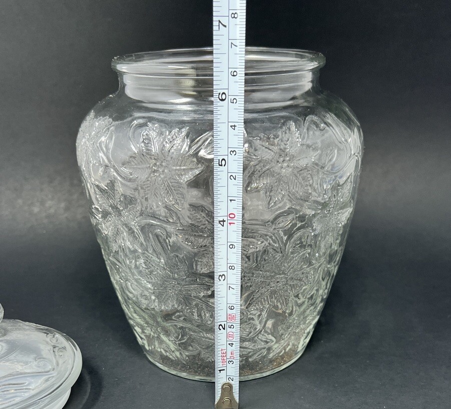 Vintage PRINCESS HOUSE FANTASIA Clear GLASS COOKIE JAR CANISTER JAR | eBay