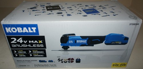 New KOBALT 24V Max Brushless Variable Speed 17-Piece Oscillating Multi ...