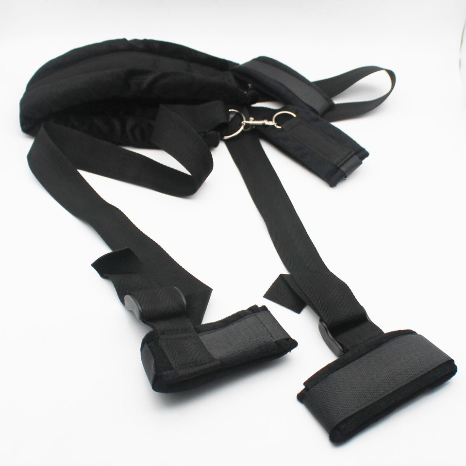 Bondage Bed Thigh Leg Bondage Neck Collar to Handcuffs Posture Sling ...