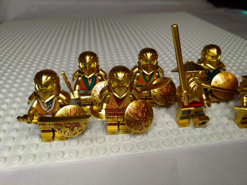 LEGO Ninjago Gold Mini-Figures x8 - Brand New - Gold Armour and ...