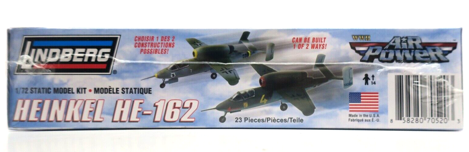 Lindberg Air Power 1/72 Heinkel HE-162 Model Kit No. 70518 | eBay