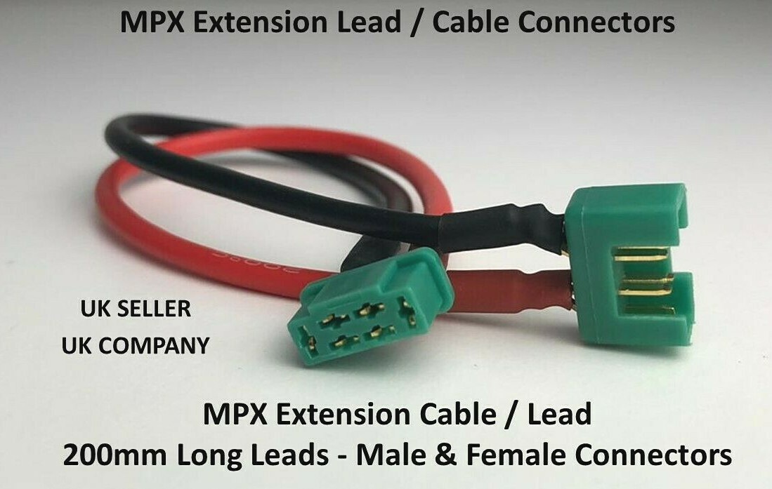 Multiplex MPX Extension Lead Cable Wires Connector Battery lipo RC UK ...