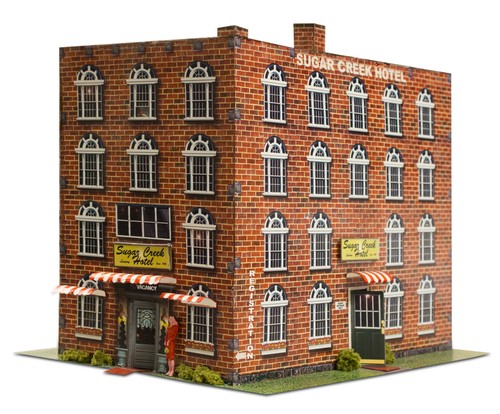 1:87 HO Scale "Hotel" Photo Real Scale Building Kit Track Accessories ...