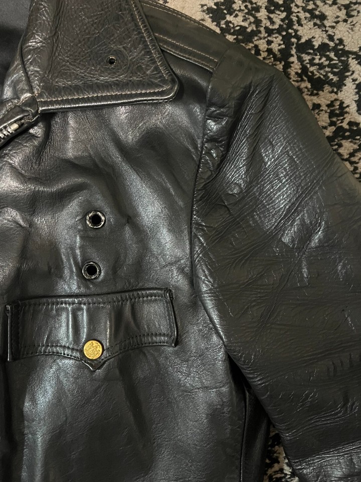 Vintage NYPD Police Black Horsehide Leather Jacket by Miklos Sas | eBay