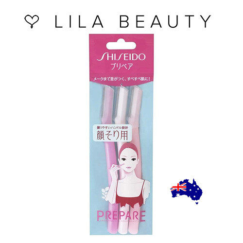 Shiseido Prepare Facial Razor L Shaped 1 Pack (3 Razors) Eyebrow Face ...
