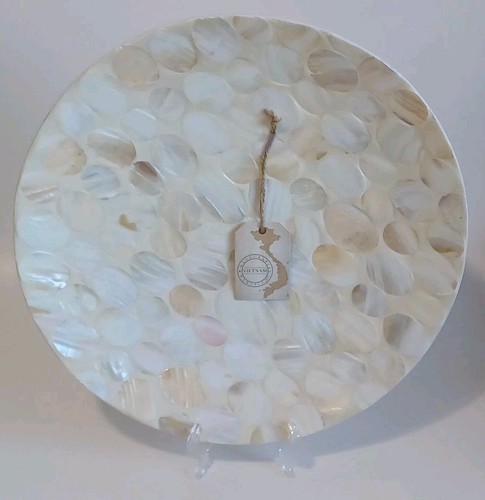 Abalone Shell Lacquered Shallow Bowl / Plate 17.25" Handcrafted In ...