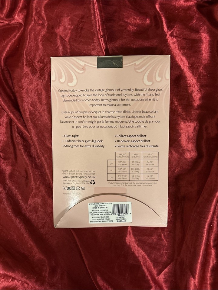Pretty Polly Nylons 10 Denier Gloss Tights Pewter Grey Small | eBay UK