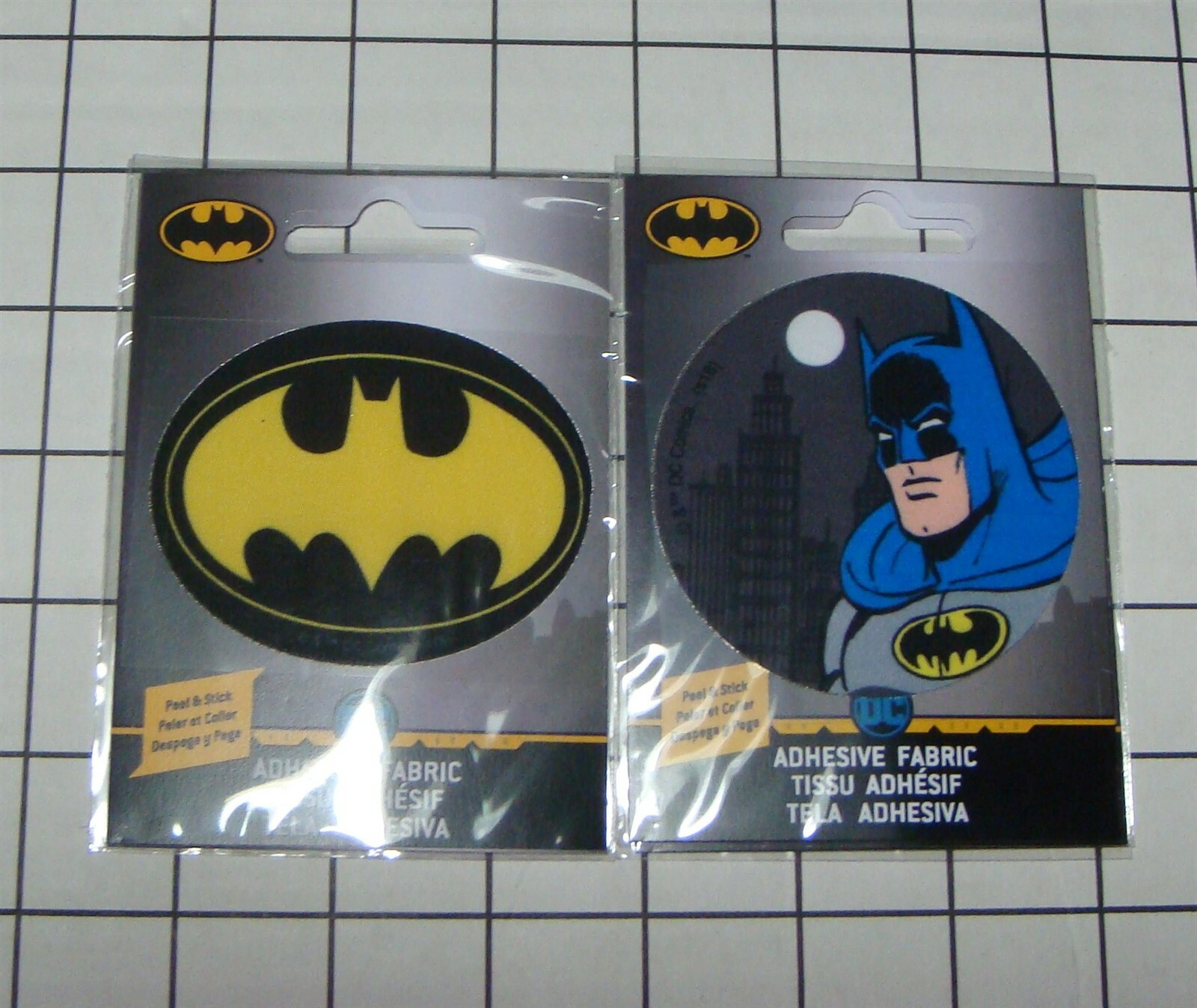 Set of 2 DC Comics Batman Ad-Fab™ Peel & Stick Adhesive Fabric Applique ...
