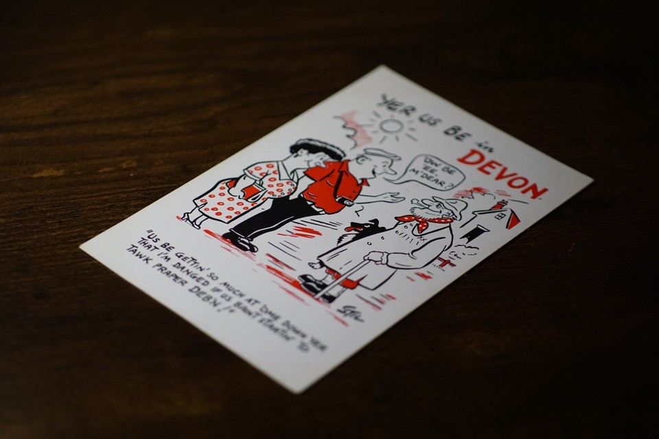 Postcard Seaside Comic Saucy Risqué Pipe Dog Tourist Exeter Devon ...