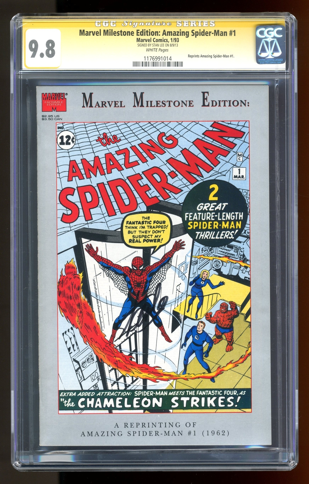 Marvel Milestone Edition Amazing Spider-Man #1A CGC 9.8 SS Stan Lee ...