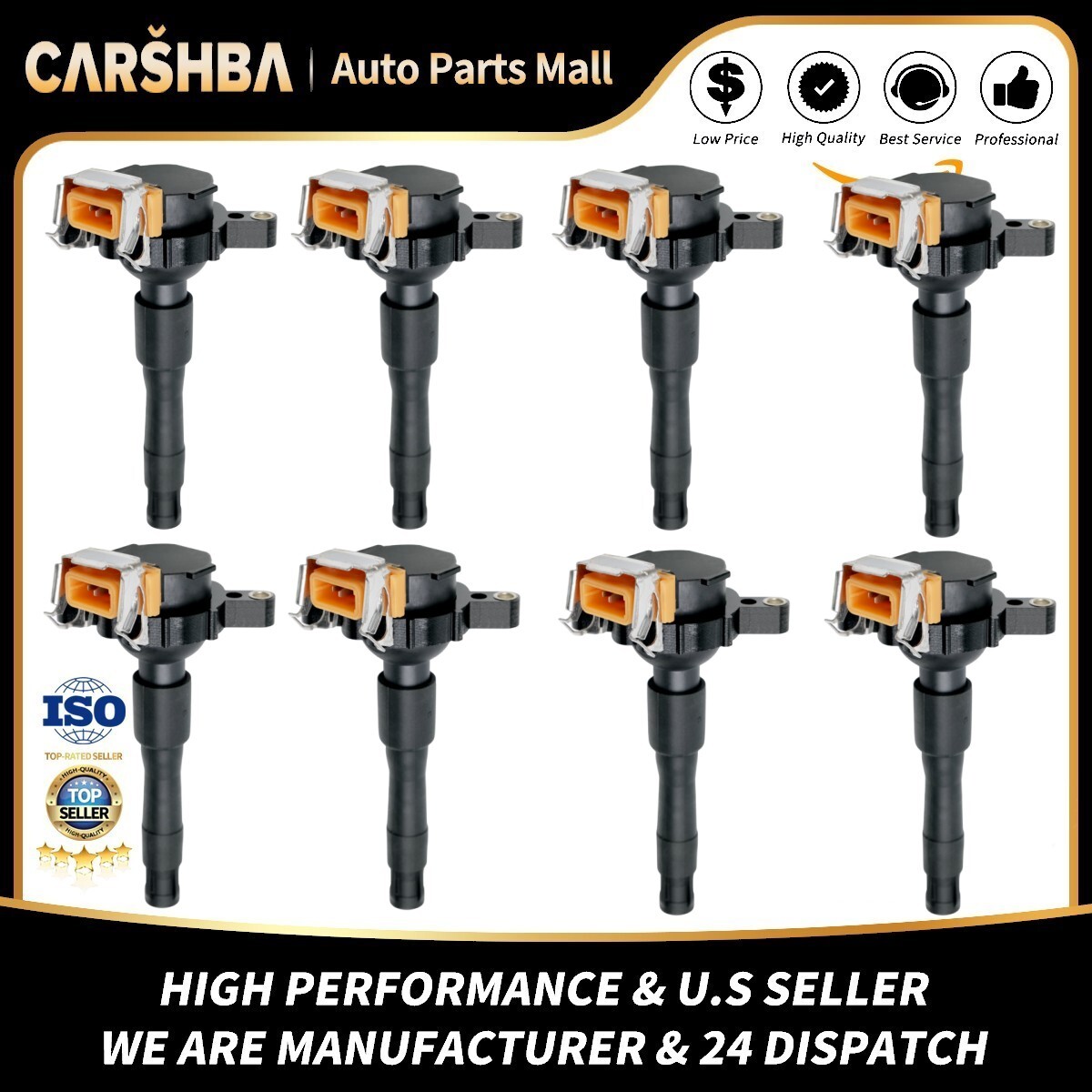 power 8 Ignition Coil on Plug Coils For BMW 528i M5 840Ci 328i 740iL ...