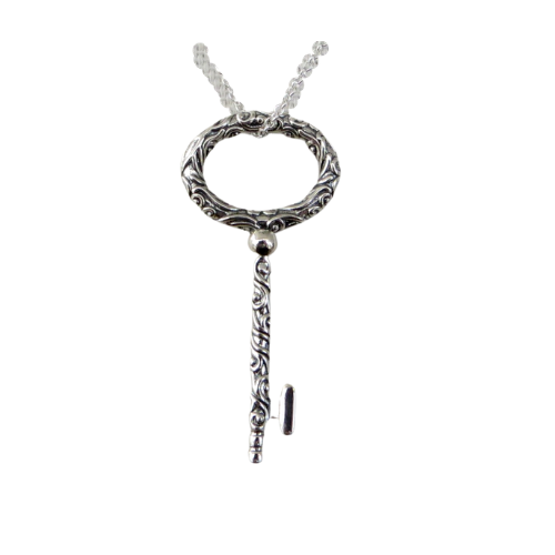 Pandora Regal Key Sterling Silver Necklace 12" Drop 397676 | eBay