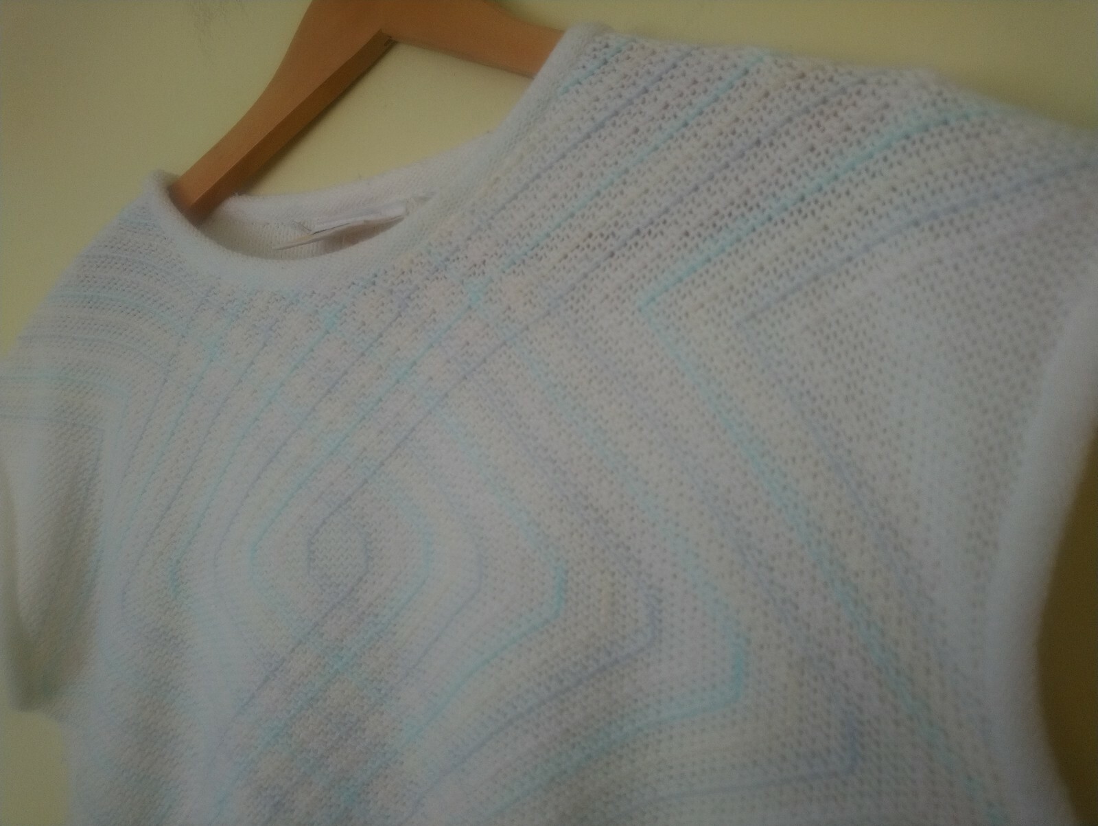 80s Vintage Soft coloured Cross checker Knit Blouse S… - Gem