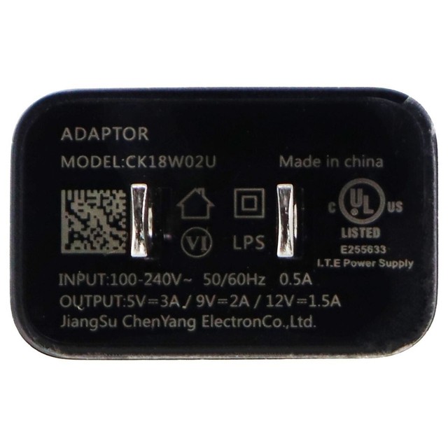 Adaptive Single USB Wall Charger / Power Adapter - Black (CK18W02U) for ...