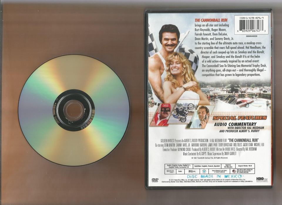 Cannonball Run (DVD, 1981) ~ Burt Reynolds ~ Farrah Fawcett ~ LIKE NEW ...