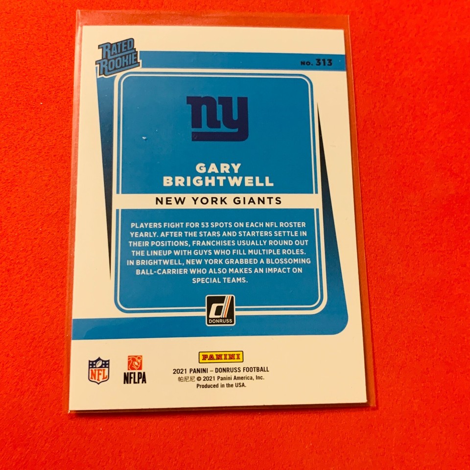Gary Brightwell .. RATED ROOKIE .. New York Giants .. 2021 Donruss Base ...