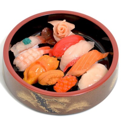 Display Food sample Fake Food Bargain! Sushi Oke Set JPN Craftsmen Make ...