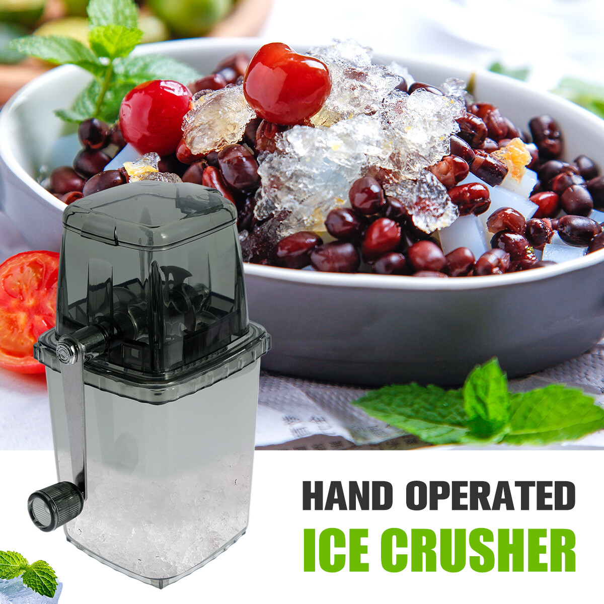 Manual Ice Crusher Portable Hand Crank Ice Shaver Mini Rotary Ice ...