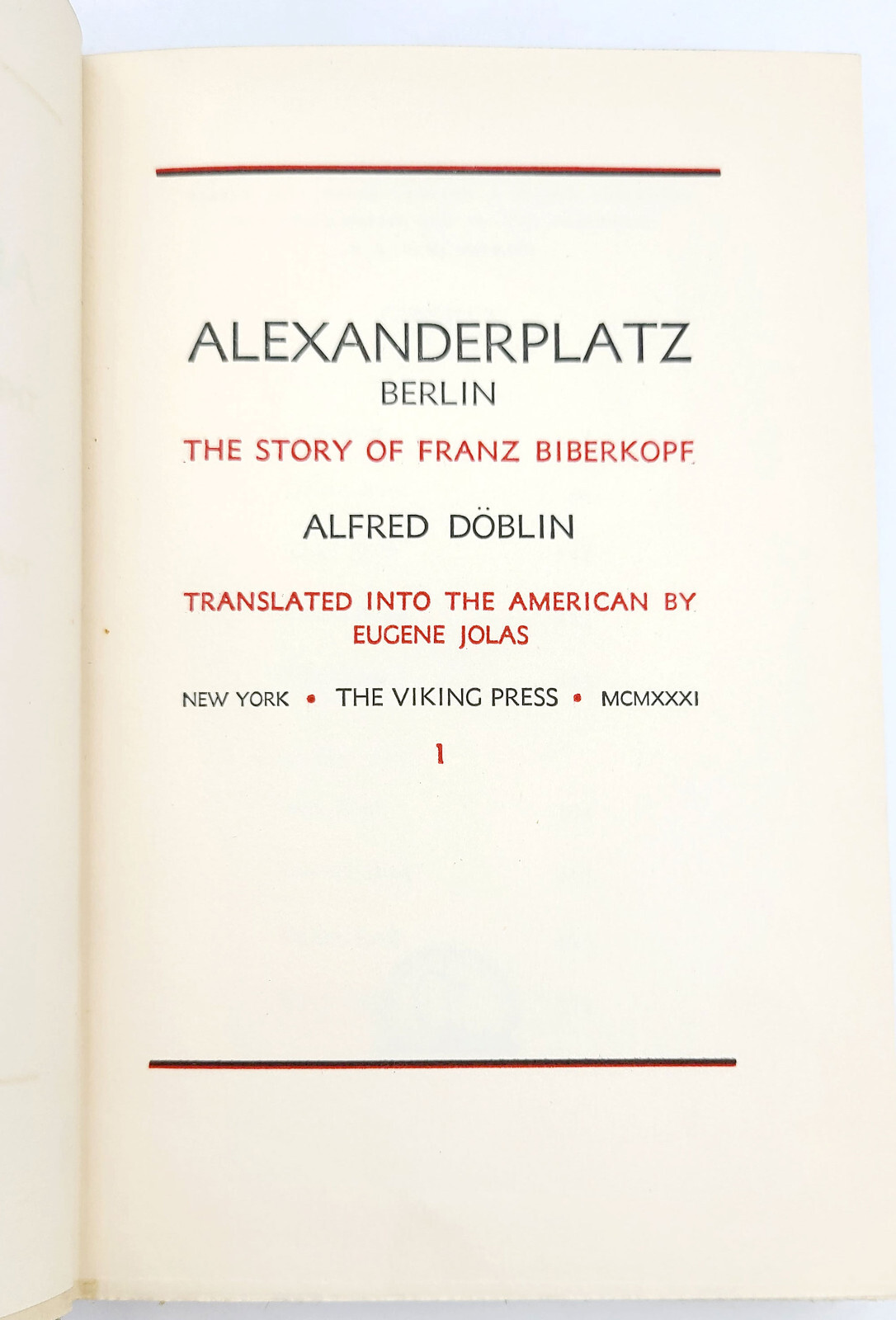 Alexanderplatz Berlin 1931 Alfred Doblin ~First Edition ~Novel of ...