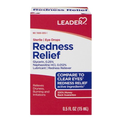 Leader Redness Relief Eye Drops Sterile Soothing Irritated Eye Relief 0 ...