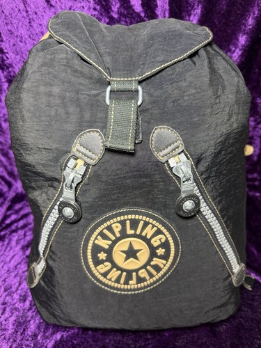 Kipling Backpack NEW FUNDAMENTAL Medium Drawstring Nylon Rucksack Black ...