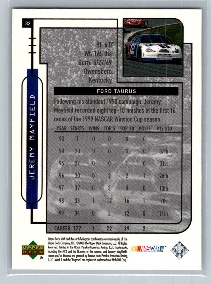 💎2000 Upper Deck MVP Silver Script #32 Jeremy Mayfield - 💎 | eBay