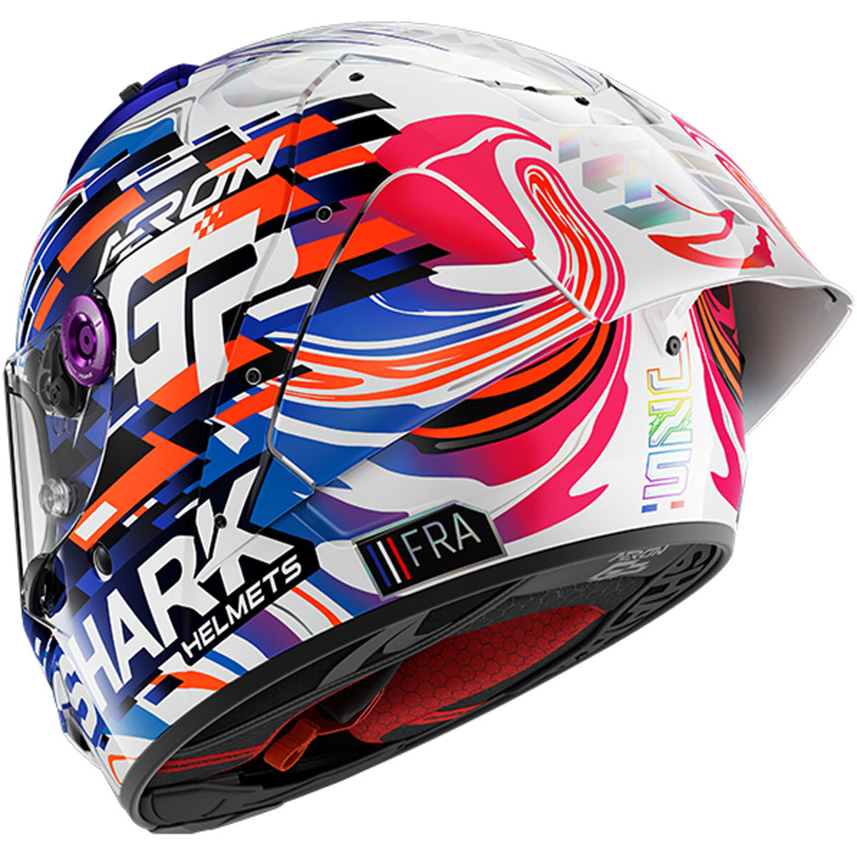 Shark Aeron GP Zarco Purple / Blue / White Motorcycle Motorbike Helmet ...