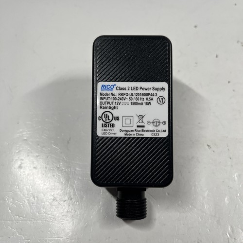 Rico Electronics RKPO-UL1201500IP44-3 Class 2 LED Power Supply 12V ...