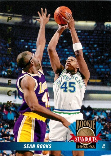 New 1993 DALLAS MAVERICKS NBA Card SEAN ROOKS Upper Deck Rookie ...