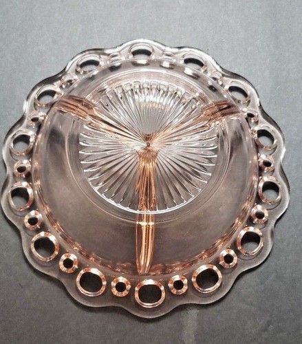 Dusty Rose Round Candy Dish Three Section NEW 3474 | eBay