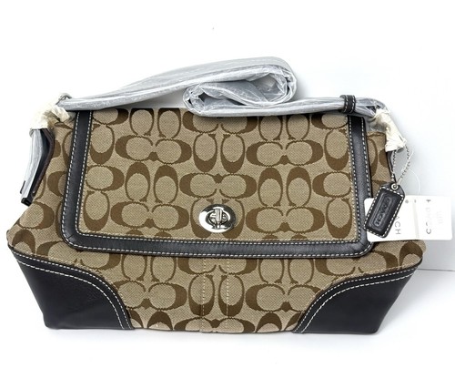 Coach Signature Carryall Tote Bag Purse Brown Canvas Leather Shoulder ...