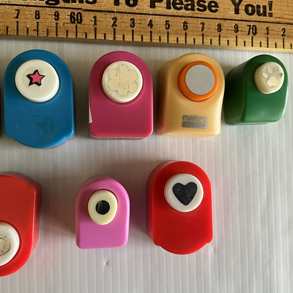Lot Of 15 Mini Paper Punches Levered Paper Shapers | eBay
