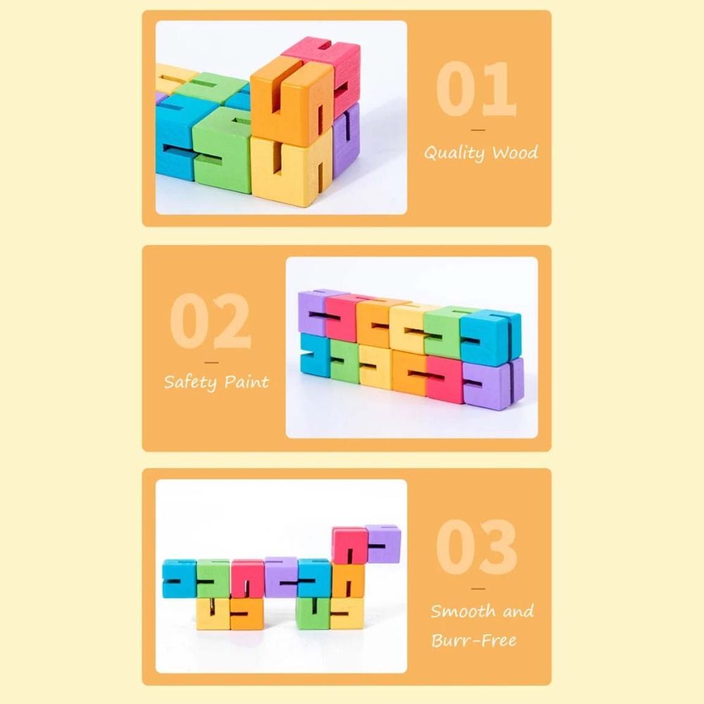 Educational 3D Block Wooden Toy Brain Training Logical Thinking Game ...