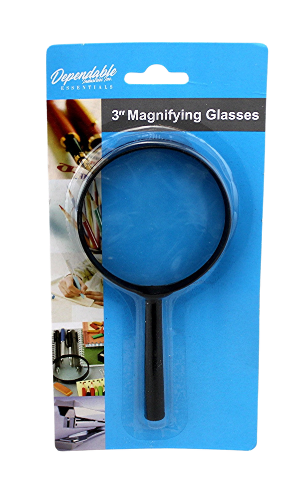 Handheld Magnifying Glass 3X Power REAL Glass Magnifier 6 inch overall ...