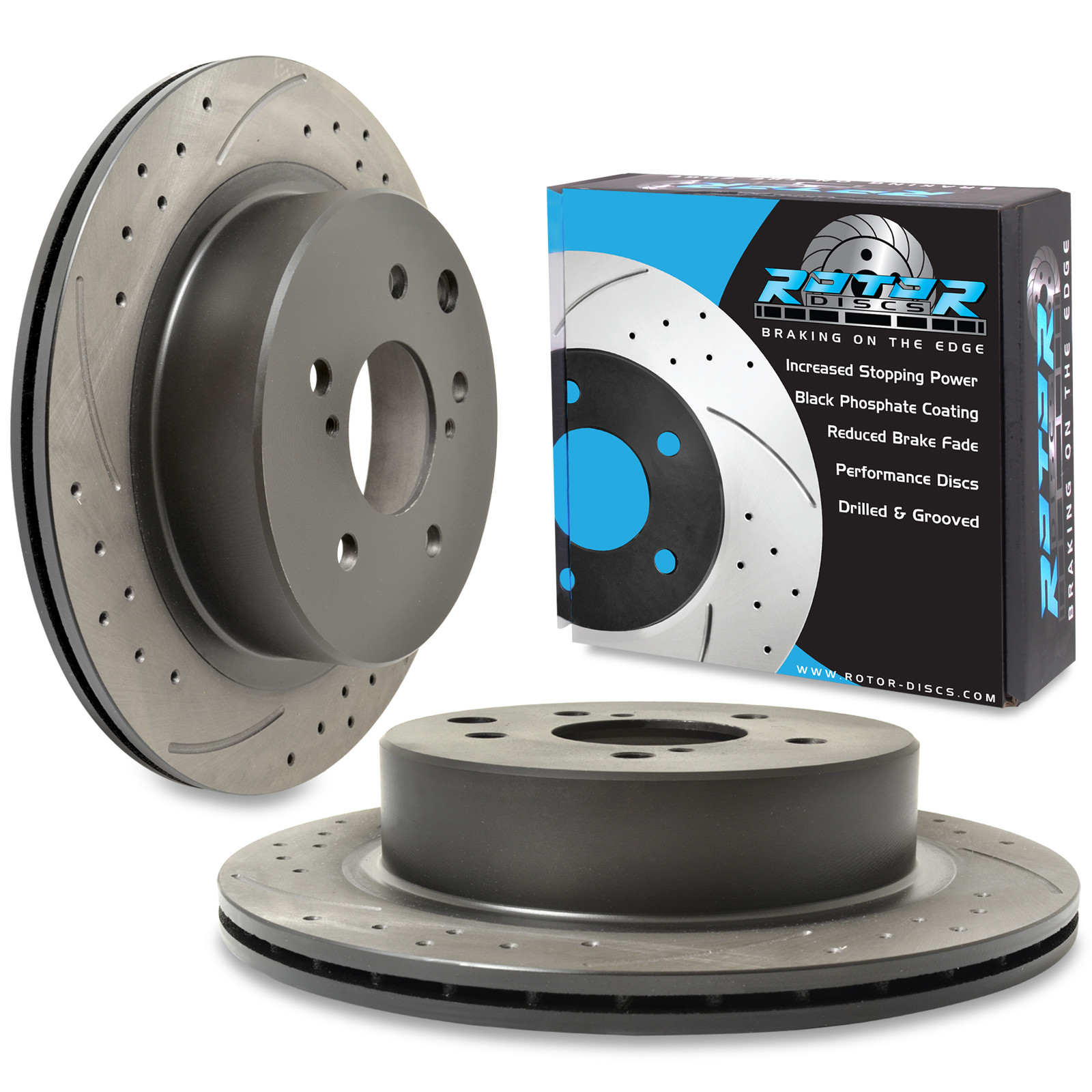 REAR DRILLED GROOVED 296mm BRAKE DISCS FOR NISSAN SKYLINE R33 2.5 GTST ...