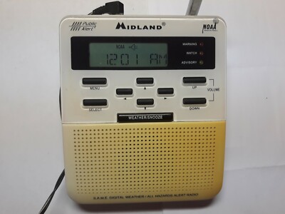 Midland NOAA Weather Radio S.A.M.E Digital Public Alert Monitor WR-100 ...