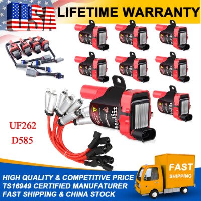 UF262 Ignition Coil And Spark Plug For Chevy Silverado GMC LS1 LS3 4.8 ...