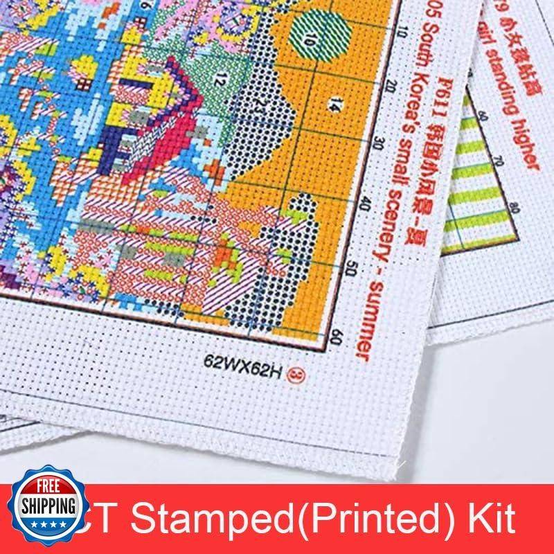 Stitchmelody Stamped Cross Stitch Kits Supplies,11CT Printed Patt | eBay