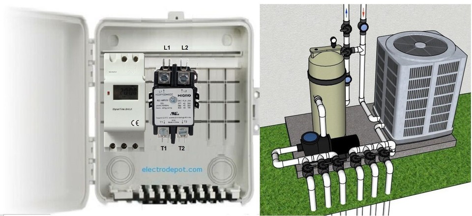 220VAC Digital Timer 7 Day 24 Hr 40A, Double Pole Time Switch, 50A, 30A ...