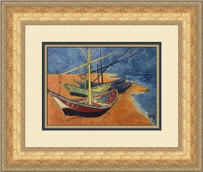 Vincent Van Gogh Sailing Boats at Beach at Les Saintes-Naries Custom ...