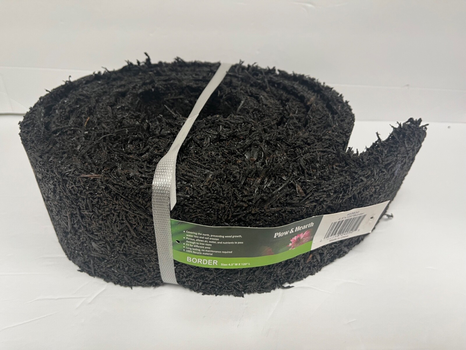 Plow & Hearth 55632 Recycled Rubber Permanent Garden Mulch Border, 120 ...